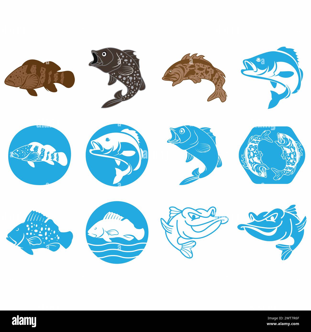 Fish vector logo icon set Stock Vector Image & Art - Alamy