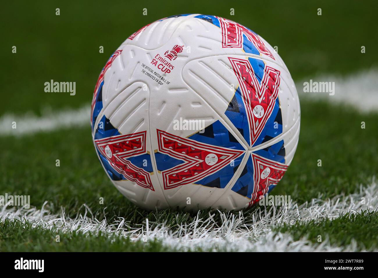 The FA Cup match ball during the Emirates FA Cup Quarter- Final match ...