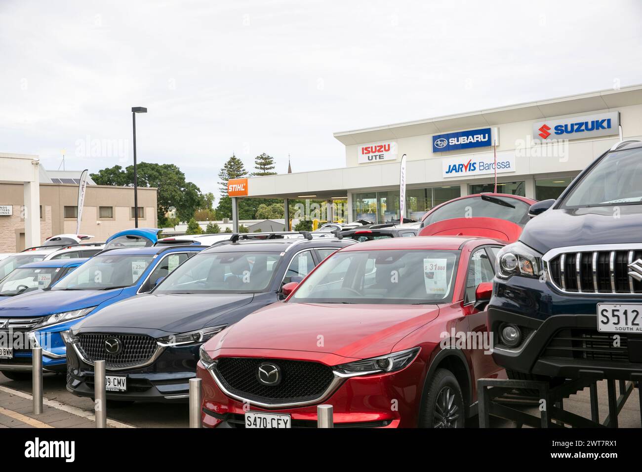 Used cars for sale on a main dealership car forecourt in Tanunda ...
