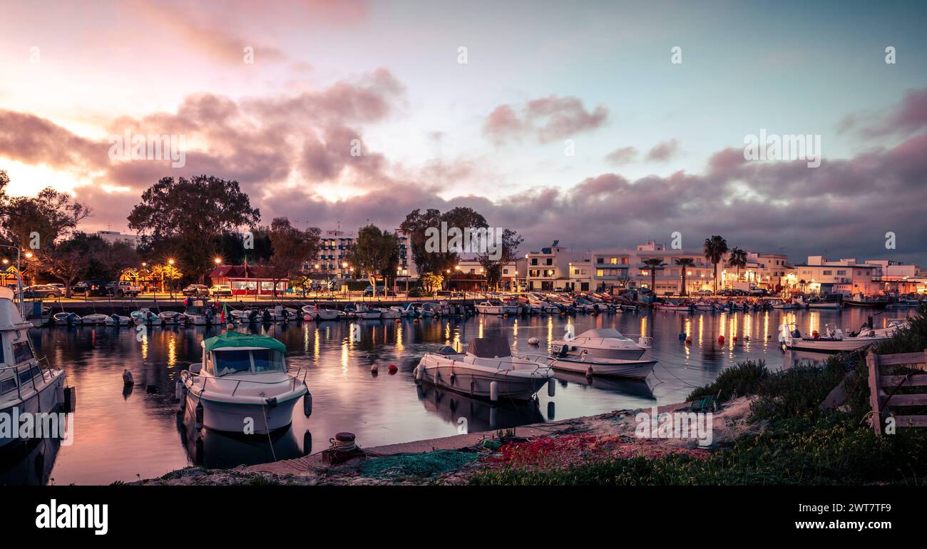 Travel Portugal Algarve interesting places View of the fishing port and ...