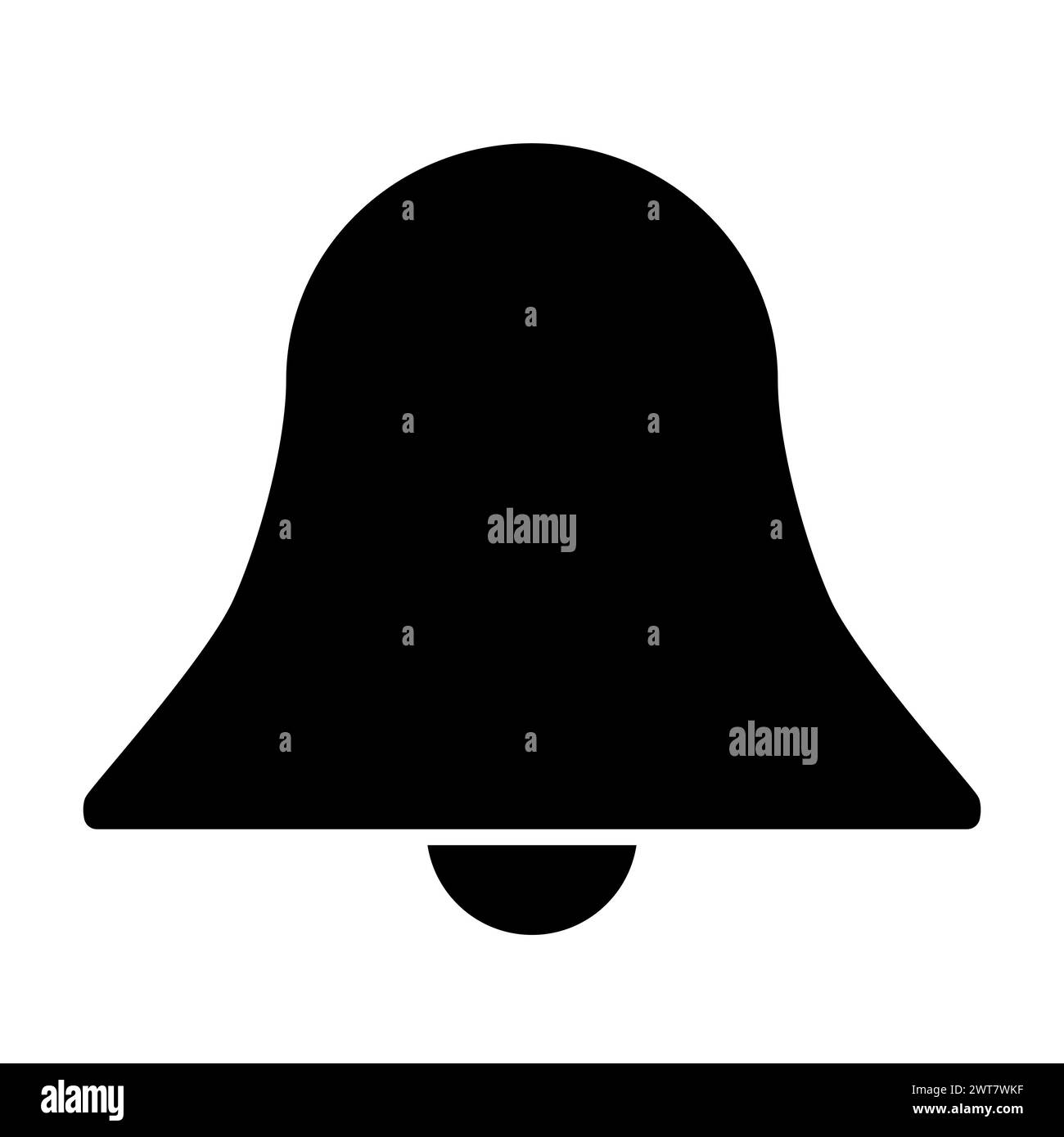 bell silhouette symbol icon shape, black and white vector illustration ...