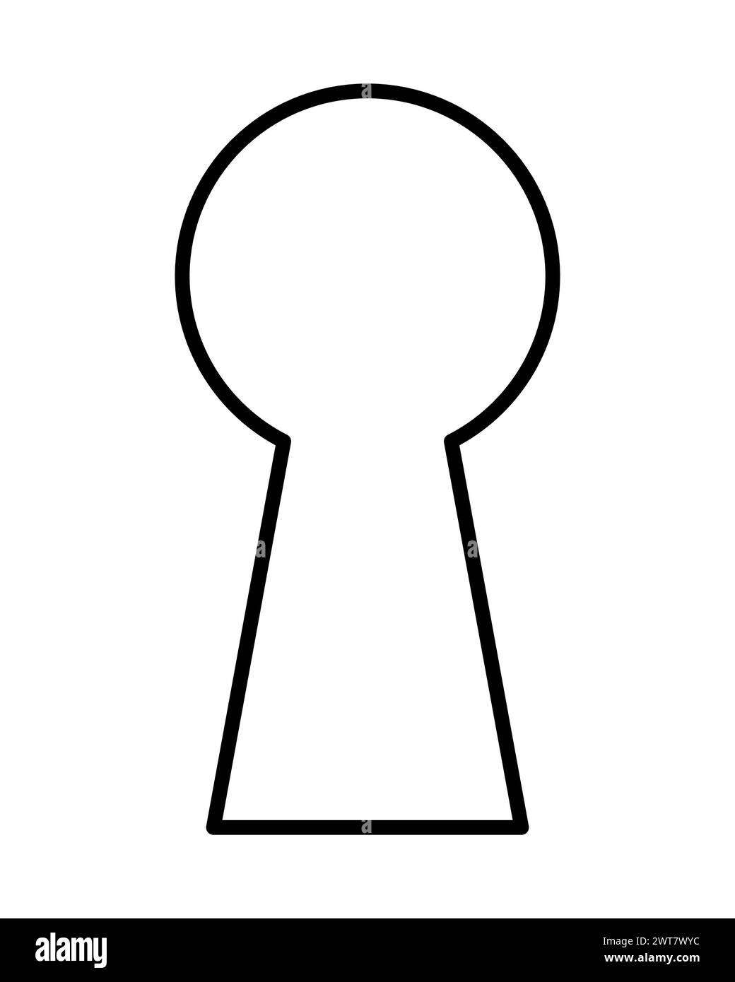 keyhole silhouette outline shape, black and white vector illustration ...
