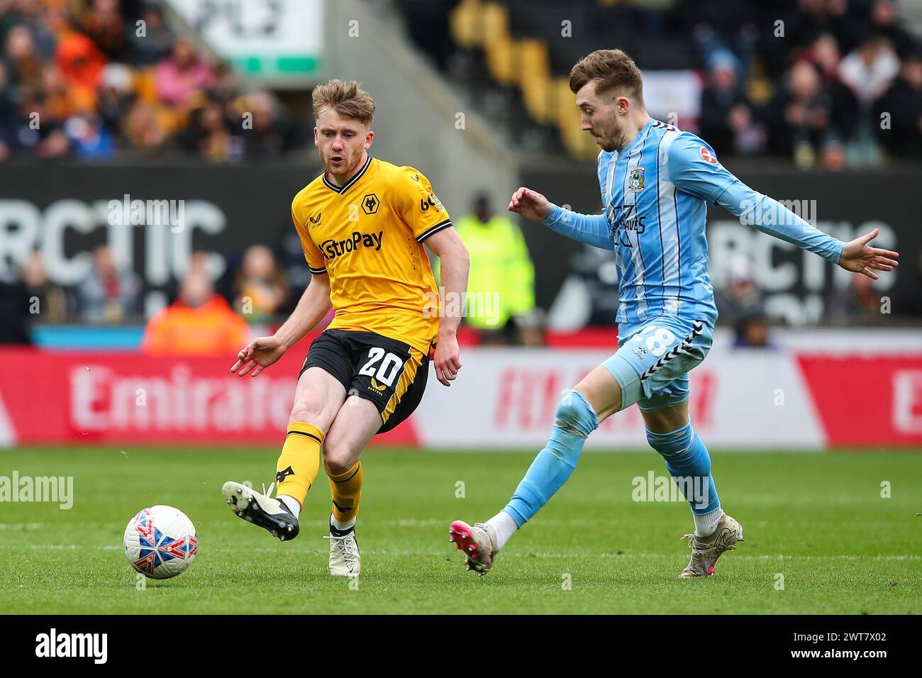 Tommy Doyle of Wolverhampton Wanderers passes the ball during the ...