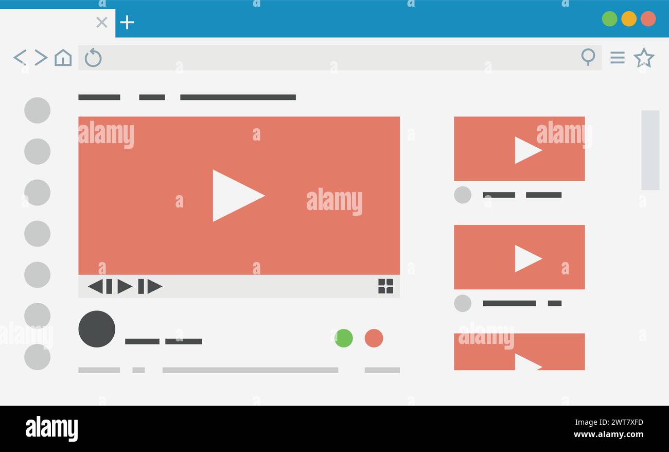 Online video player. Web page in browser window Stock Vector Image ... Online video player. Web page in browser window Stock Vector Image ...