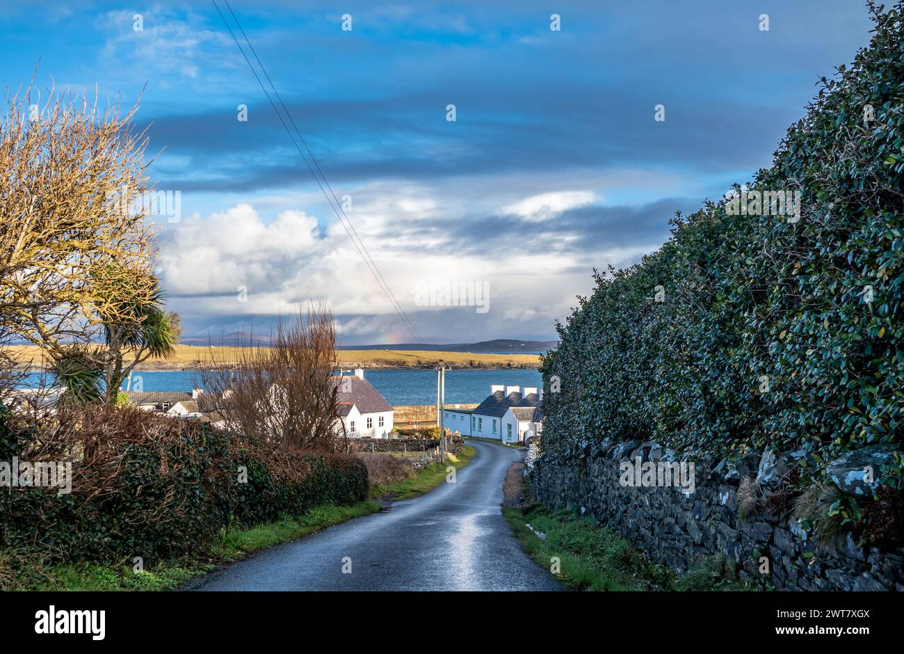 The road to Portnoo harbour, County Donegal - Ireland Stock Photo - Alamy