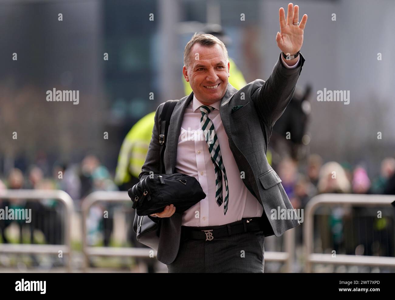 Celtic manager Brendan Rodgers arrives ahead of the cinch Premiership ...