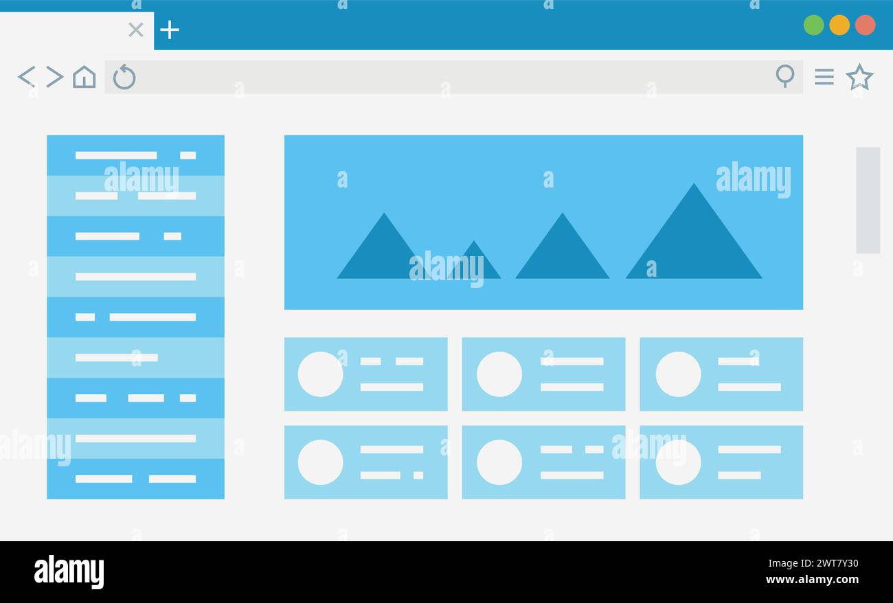 Interface wireframe. Website in browser. Webpage frame Stock Vector Image & Art - Alamy
