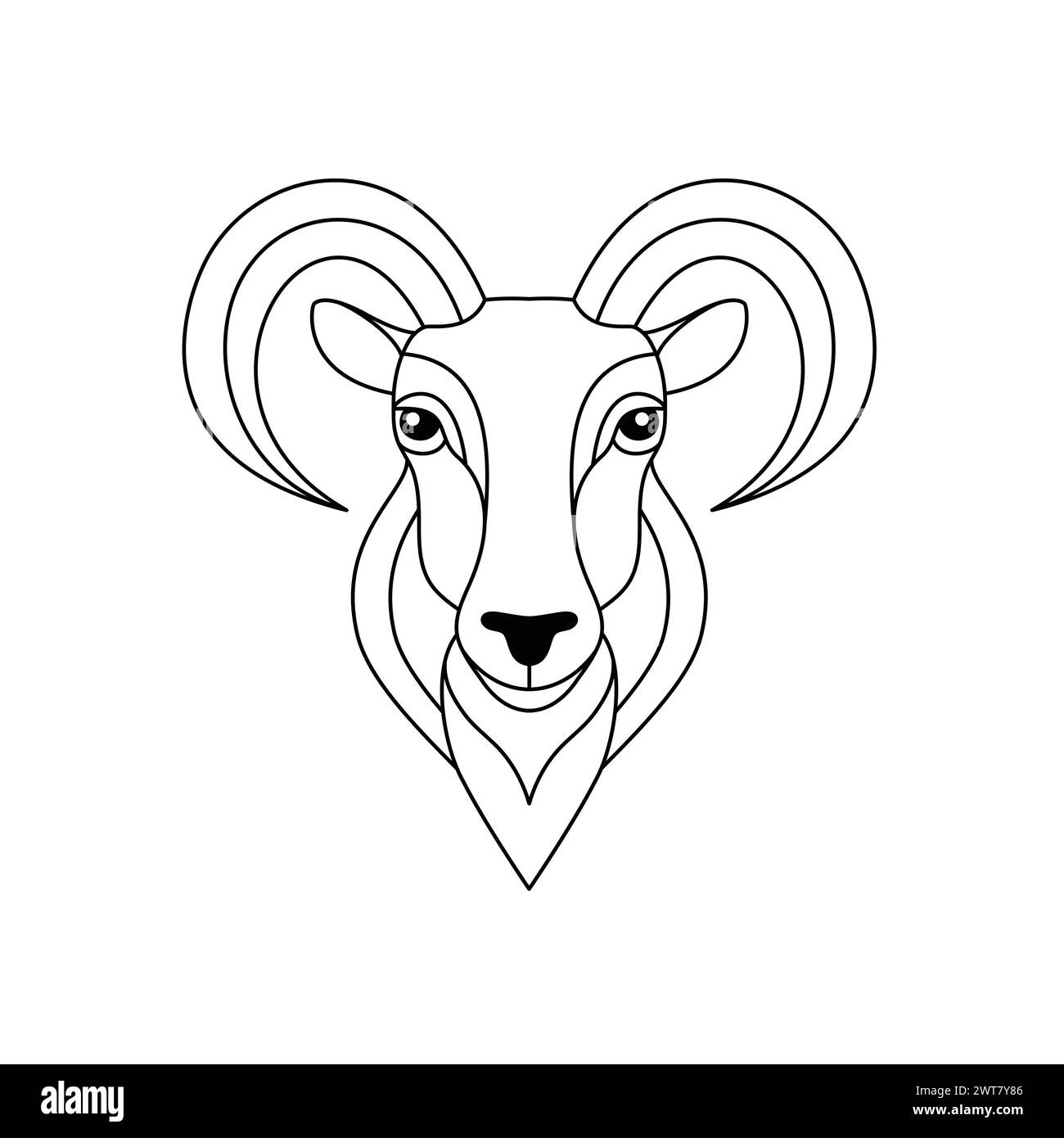 Ram line art icon on white background Stock Vector Image & Art - Alamy