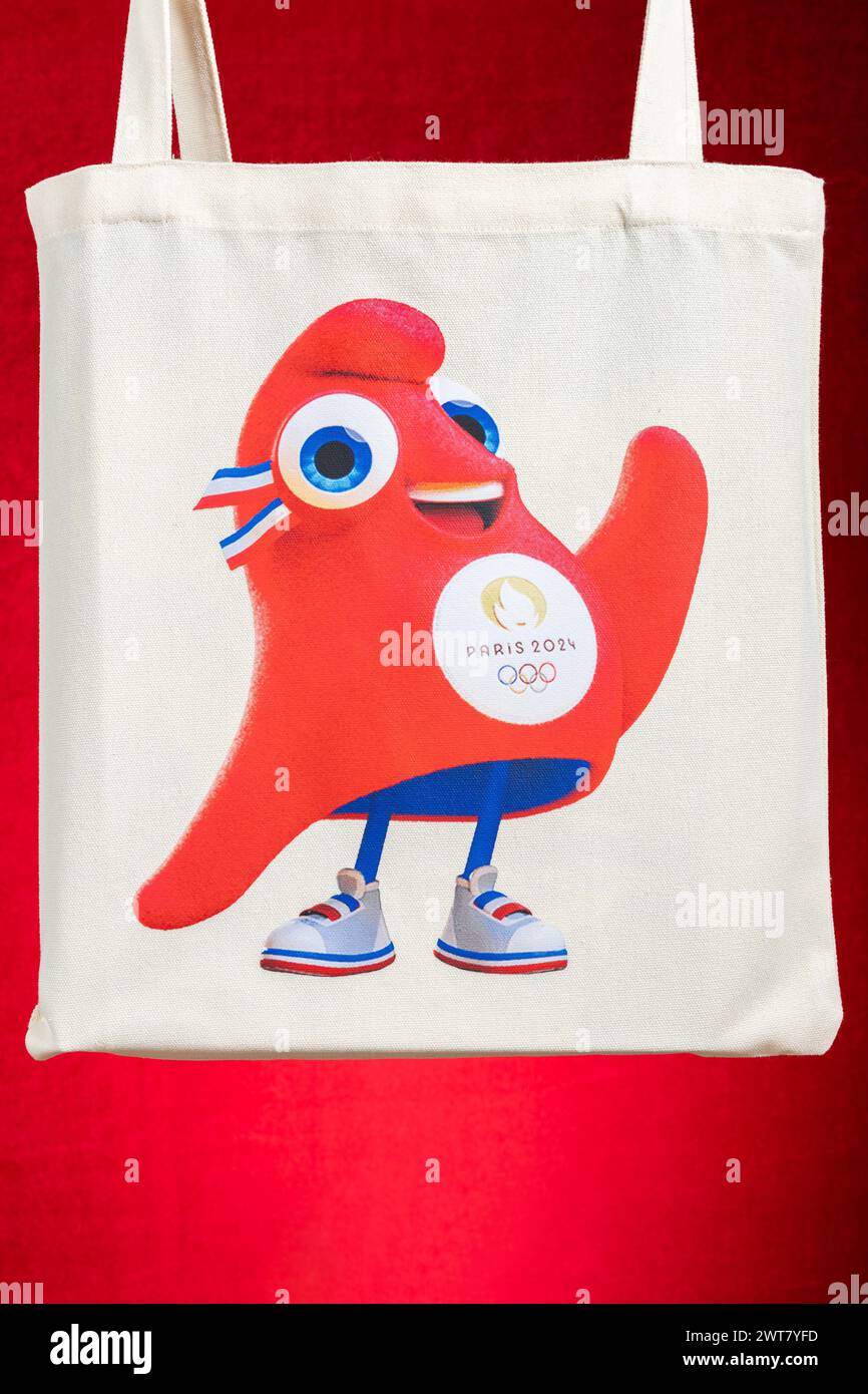 ZHONGSHAN China-March 14,2024: eco-friendly shopping bags printed with ...