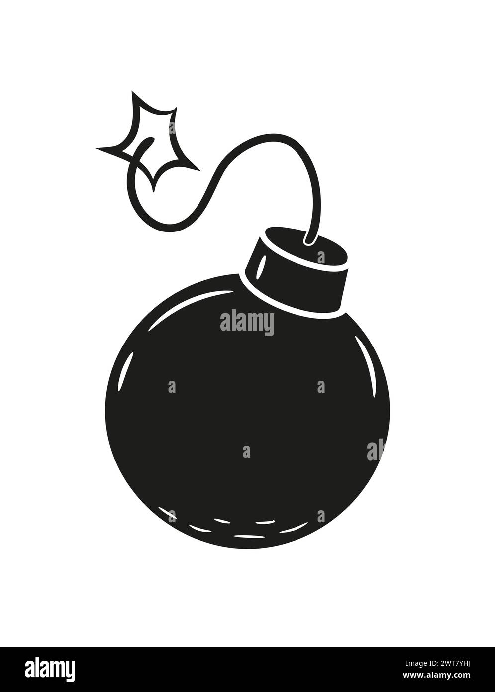 Bomb doodle vector with fire. Comic dynamite explodes in sketch style ...