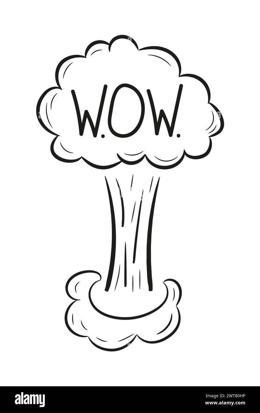Explosion doodle, bomb element. Comic zap, boom, bam smoke sketch ...