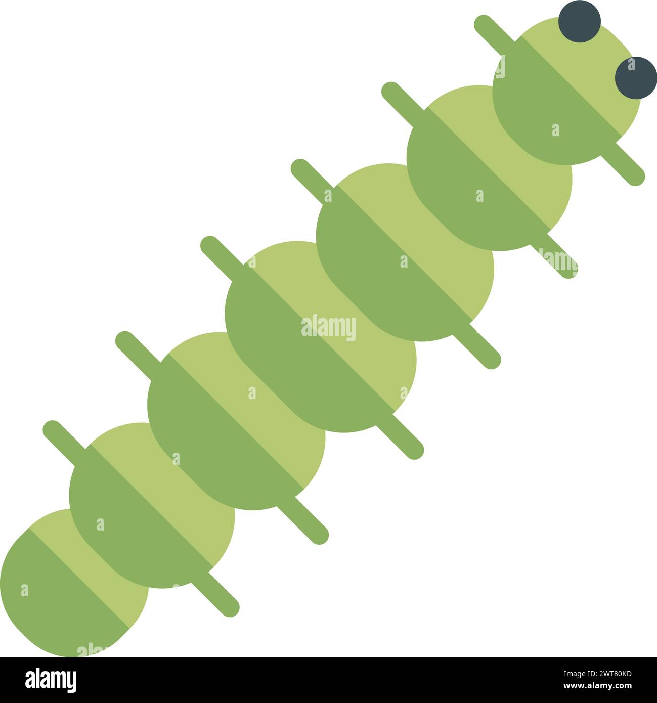 Catterpillar icon. Green insect. Color larva symbol Stock Vector Image ...