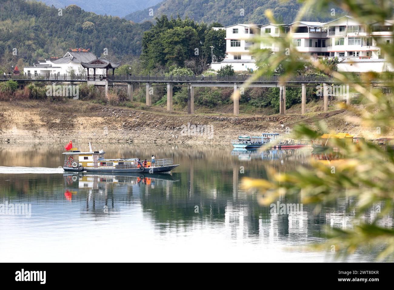 Photo taken on March 16, 2024 shows the scenery of Liyang Village of ...