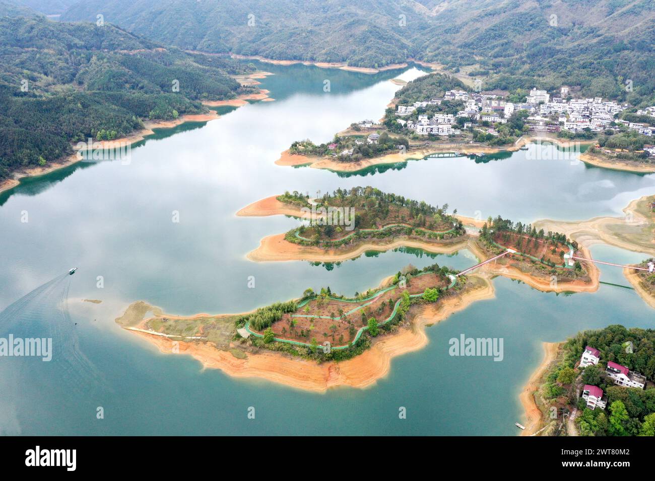 Photo taken on March 16, 2024 shows the scenery of Liyang Village of ...