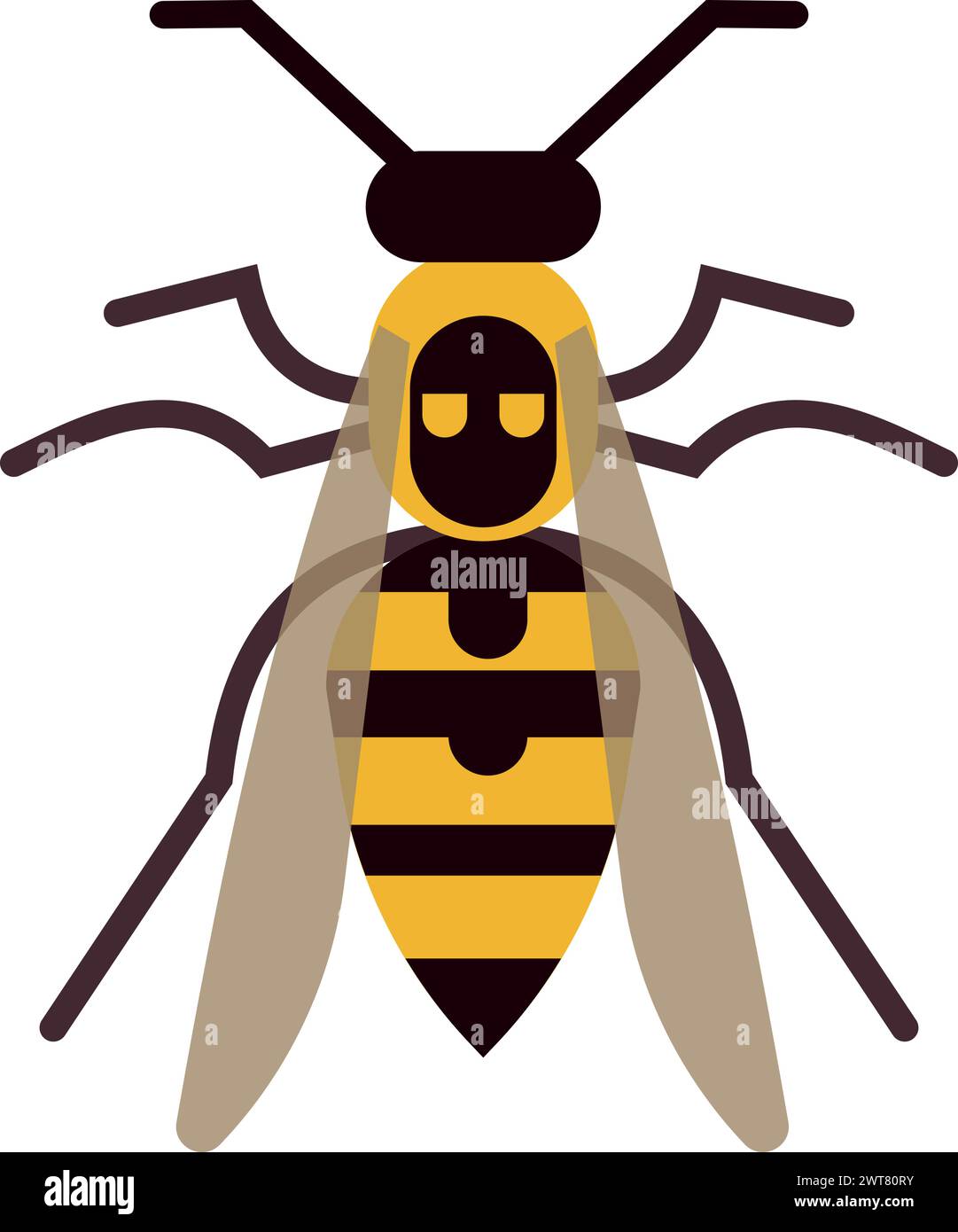 Wasp color icon. Flying striped wild insect Stock Vector Image & Art ...