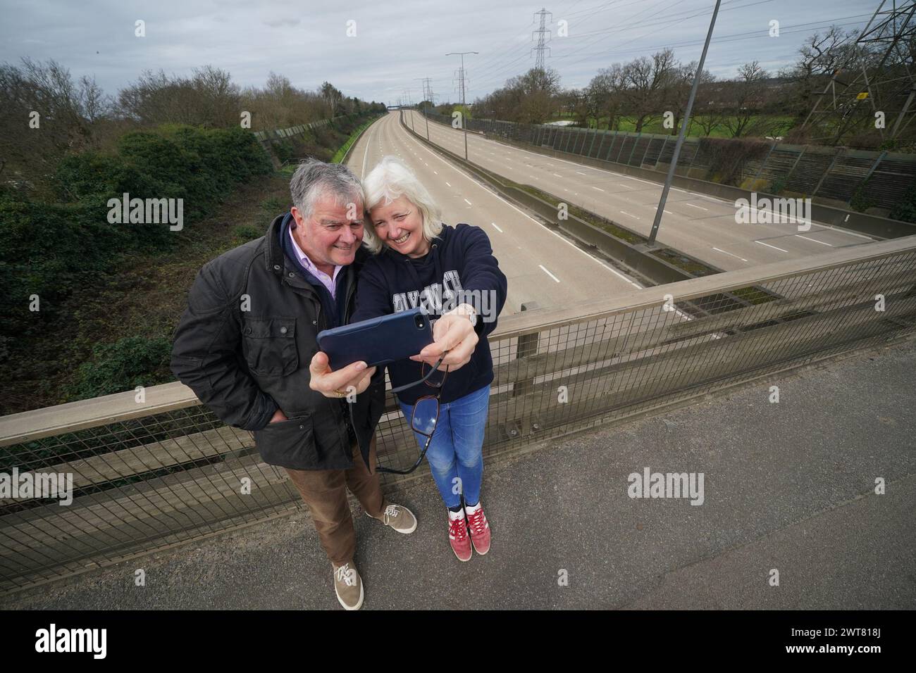 Fiona and Patrick Potter, residents of West Byfleet take a selfie on ...