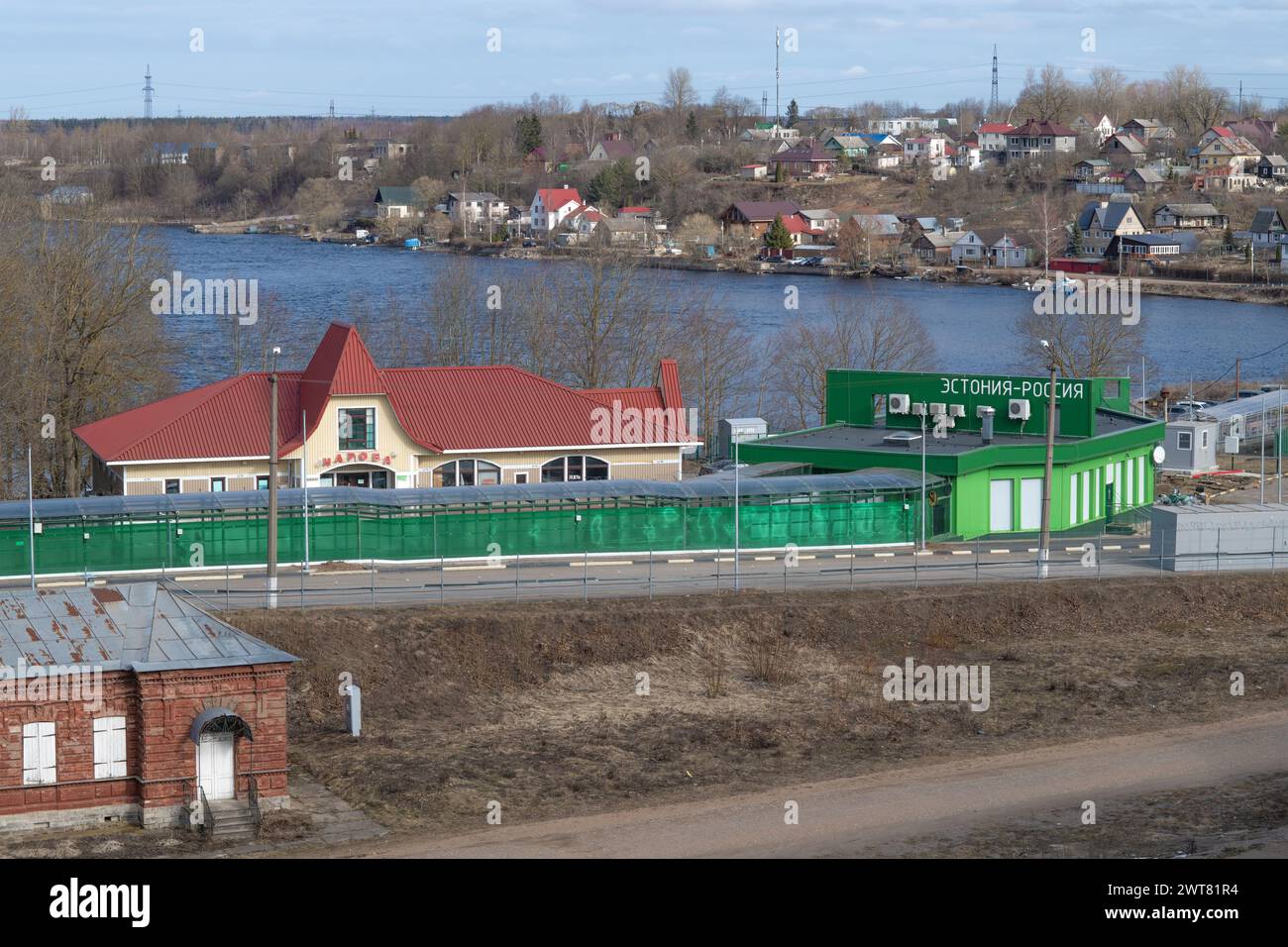 IVANGOROD, RUSSIA - MARCH 10, 2024: View of the border pedestrian ...