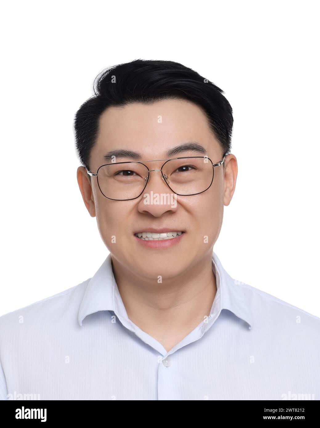 Passport photo. Portrait of man on white background Stock Photo - Alamy