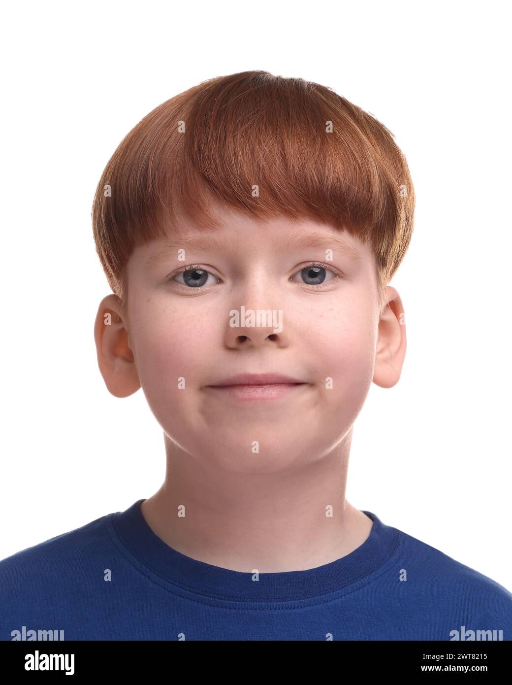 Passport photo. Portrait of boy on white background Stock Photo - Alamy