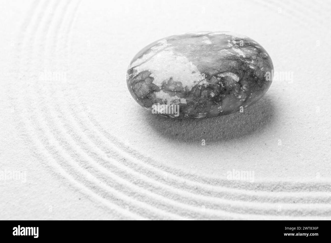 Zen stone balance meditation Black and White Stock Photos & Images - Alamy