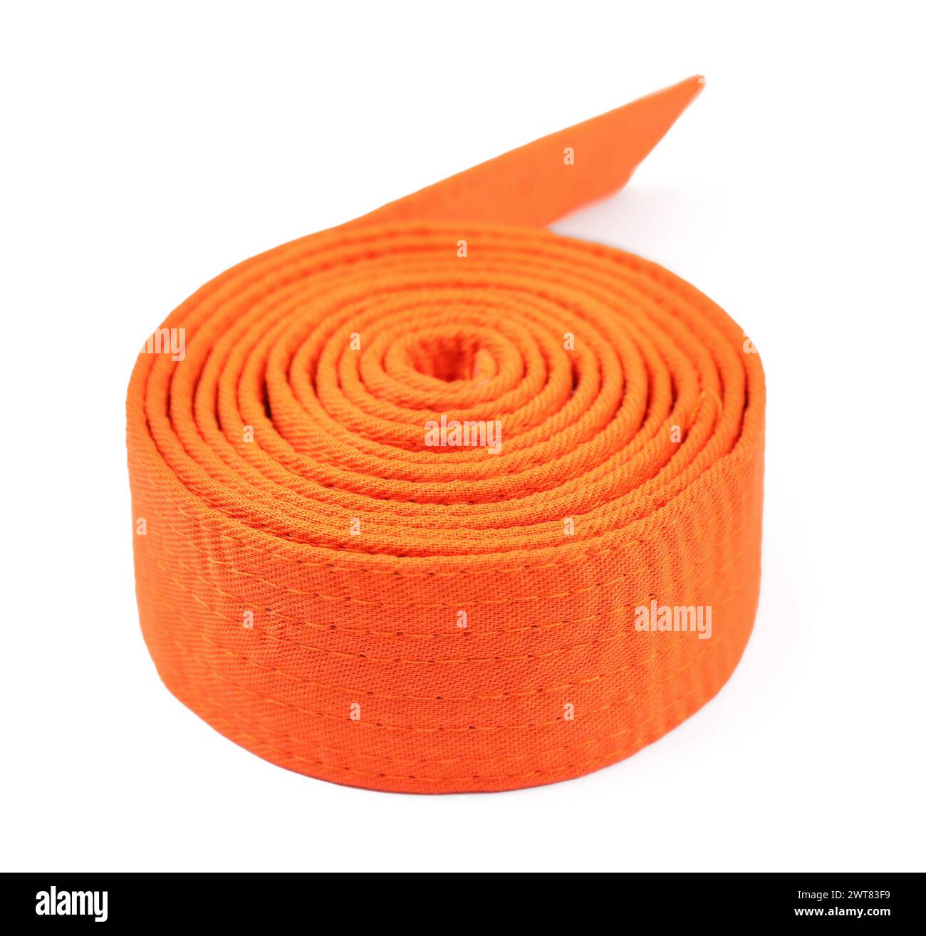Orange karate belt isolated on white. Martial arts uniform Stock Photo ...