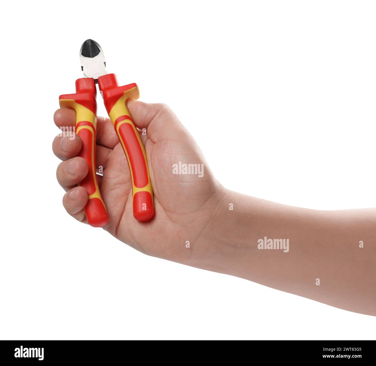 Man diagonal pliers on Cut Out Stock Images & Pictures - Alamy