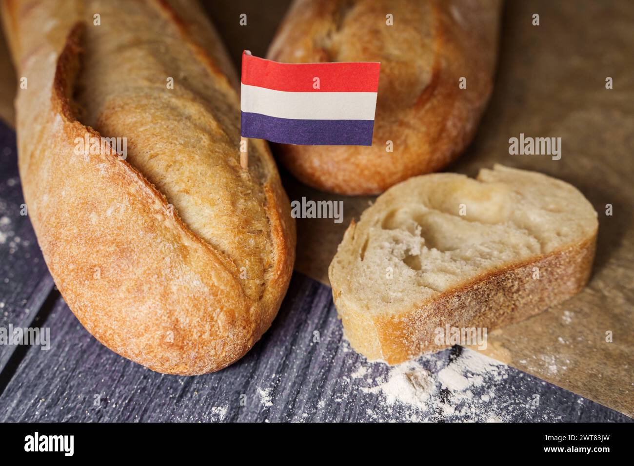 Augsburg, Bavaria, Germany - March 16, 2024: fresh French baguette ...