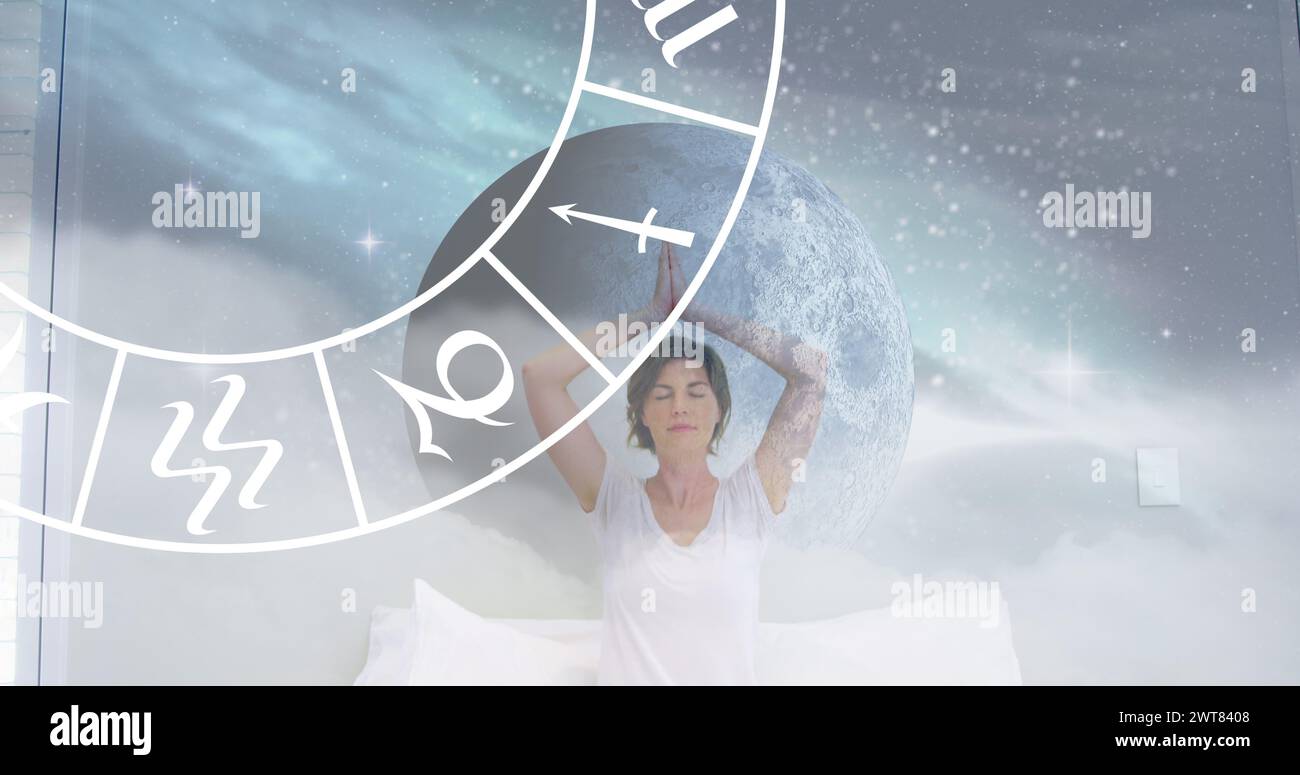 Circle zodiac signs over women hi-res stock photography and images - Alamy