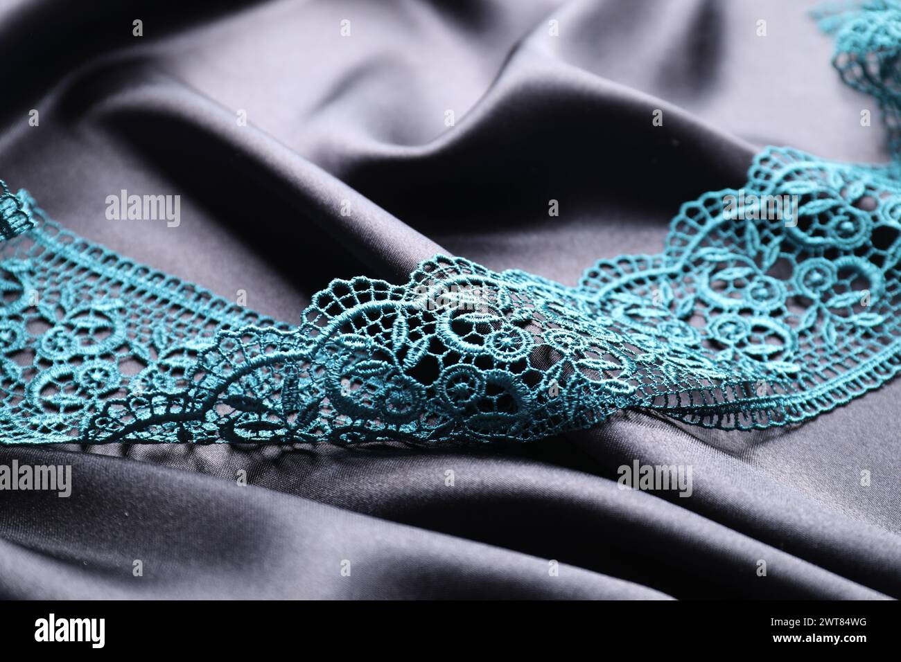 Delicate black lace fabric hi-res stock photography and images - Alamy