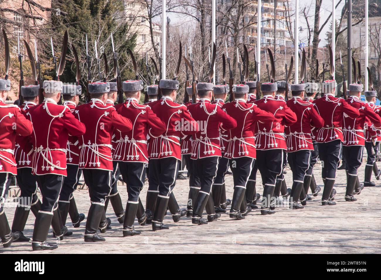 Presidential military guards in formation at official ceremony in ...