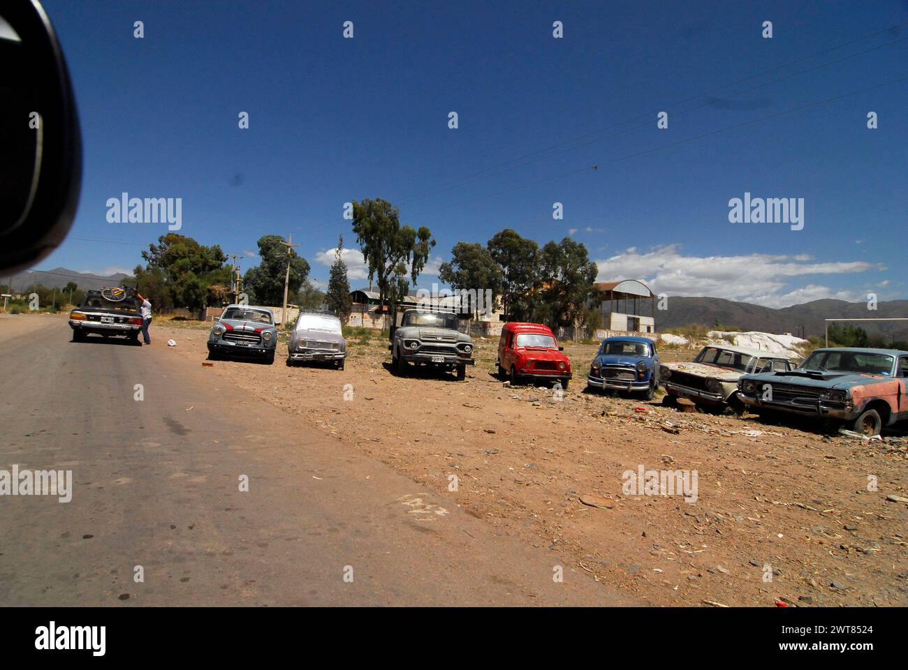 car repair after a breakdown, fixing broken parts of an automobile car ...