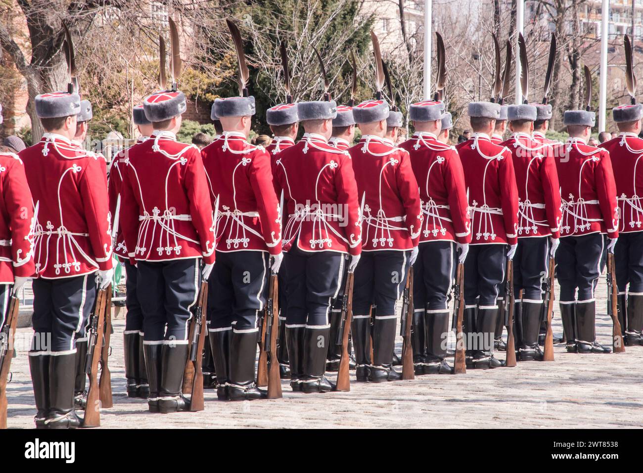 Presidential military guards in formation at official ceremony in ...