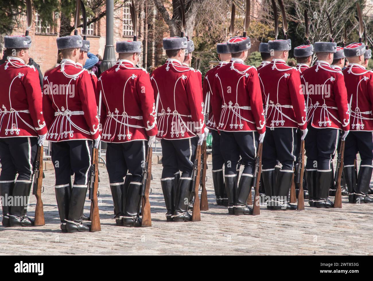 Presidential military guards in formation at official ceremony in ...
