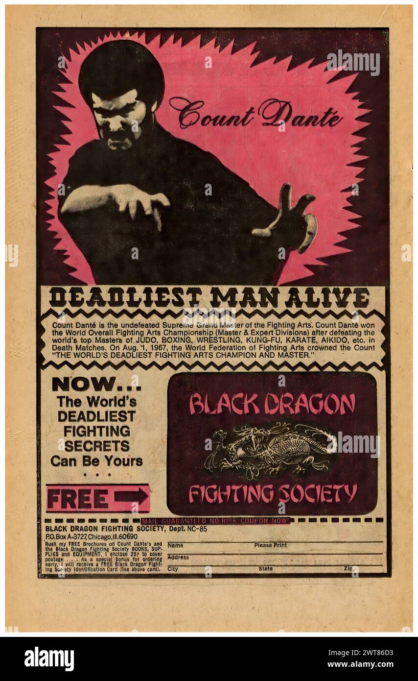 Deadliest Man Alive - Vintage american magazine press advertising Stock ...