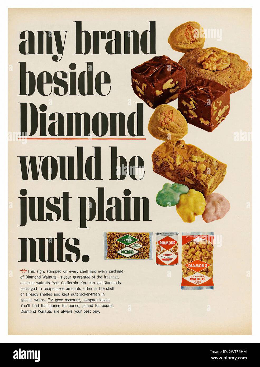 Diamond Walnuts (1965) - Vintage american magazine press advertising ...