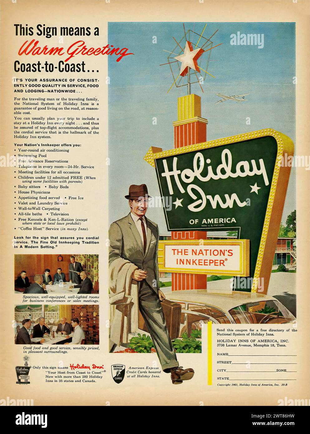 Holiday Inn (19 - Vintage american magazine press advertising Stock ...