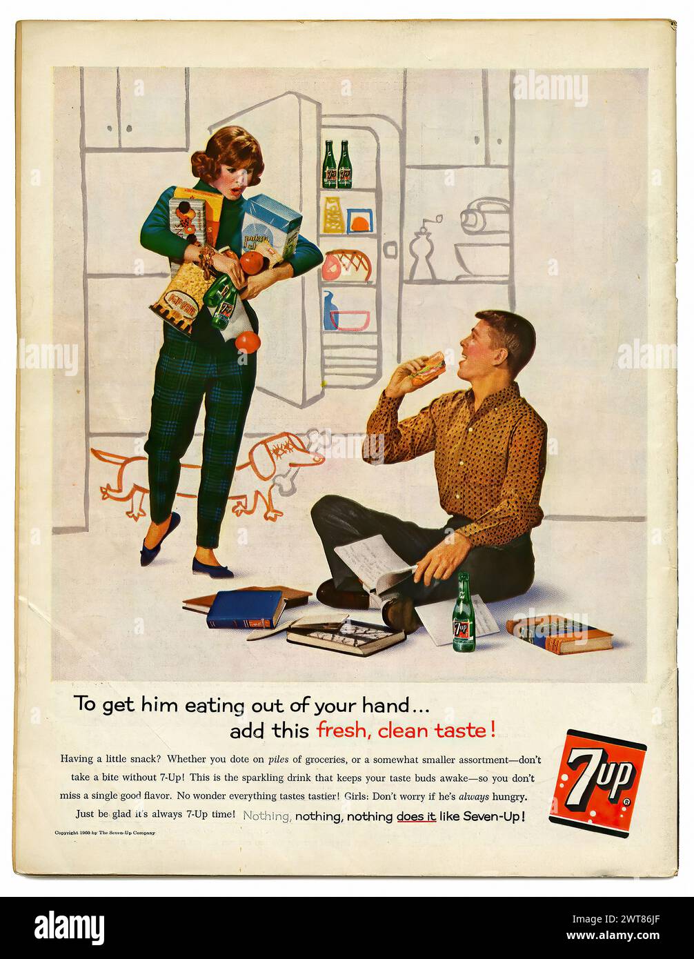 fresh, clean taste! - Vintage american magazine press advertising Stock ...