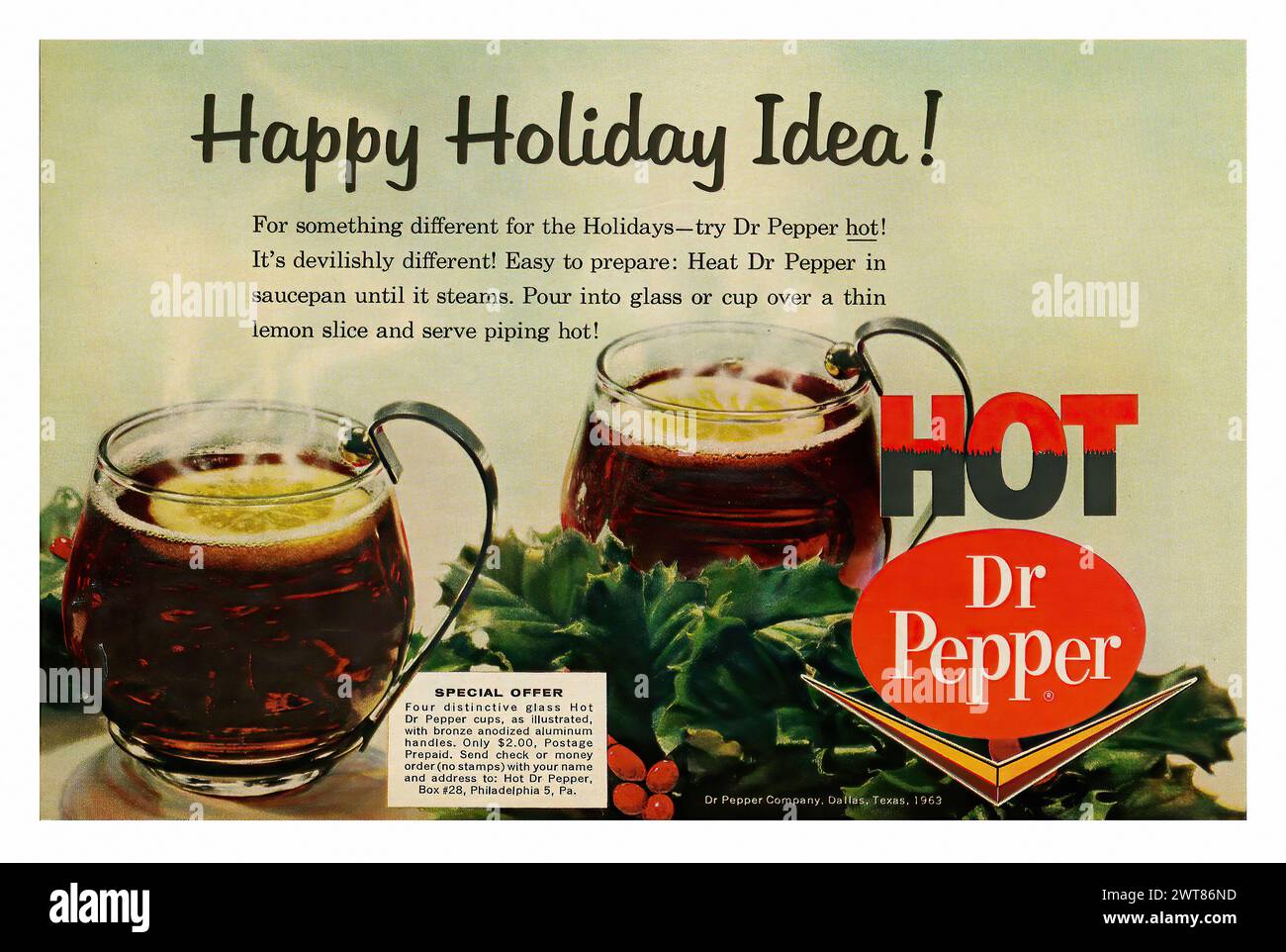 Dr. Pepper (1963) - Vintage american magazine press advertising Stock ...