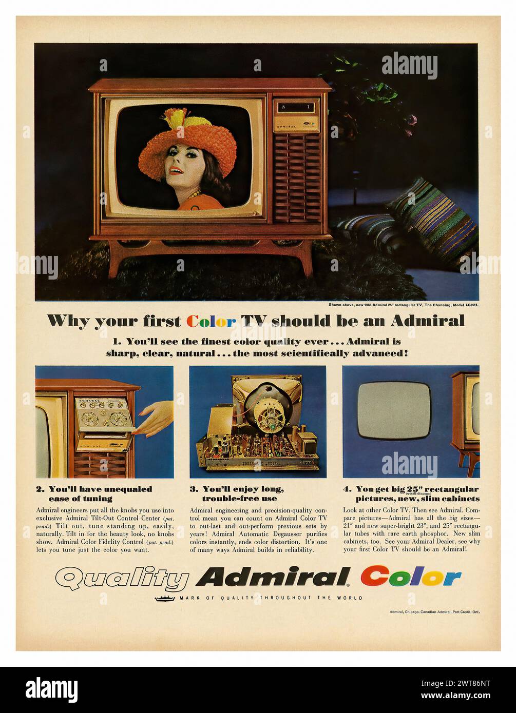 Admiral Color Television (1965) - Vintage american magazine press ...