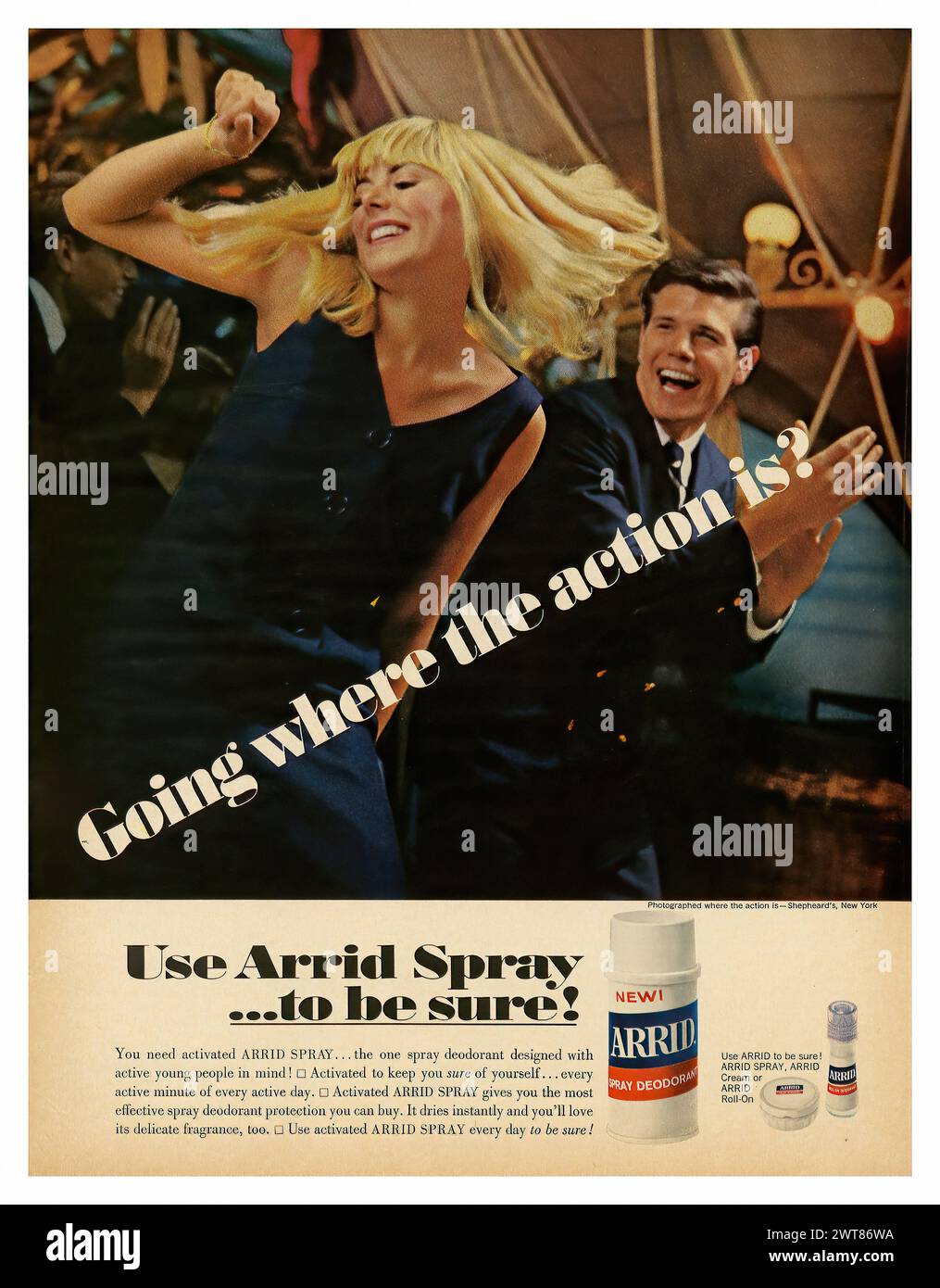 Arrid Spray (1966) - Vintage american magazine press advertising Stock ...