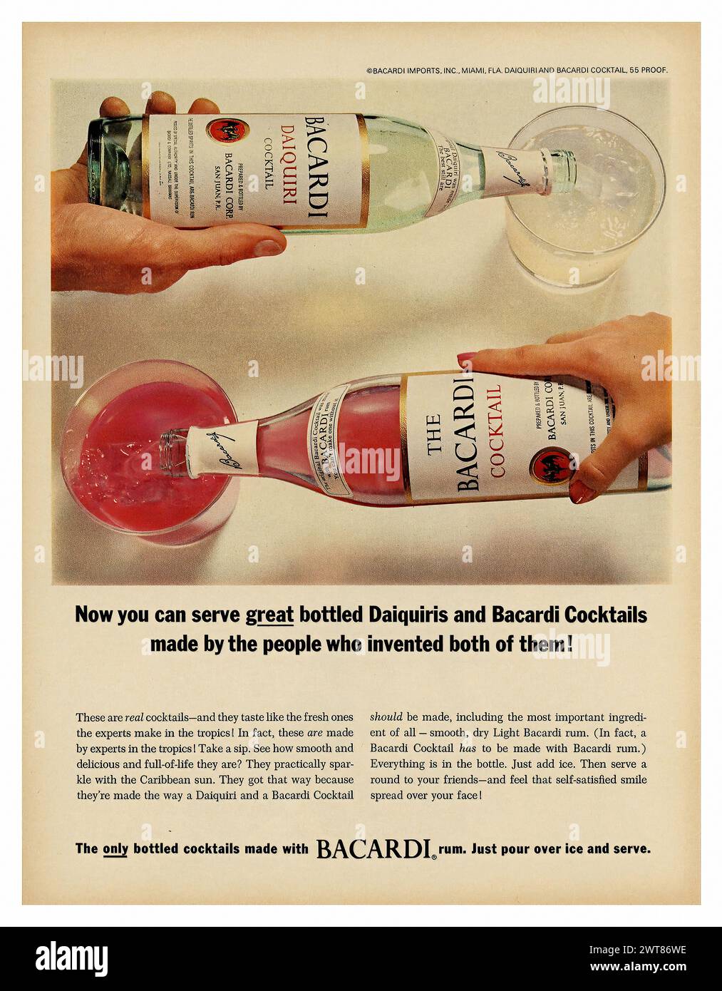 Bacardi (1965) - Vintage american magazine press advertising Stock ...