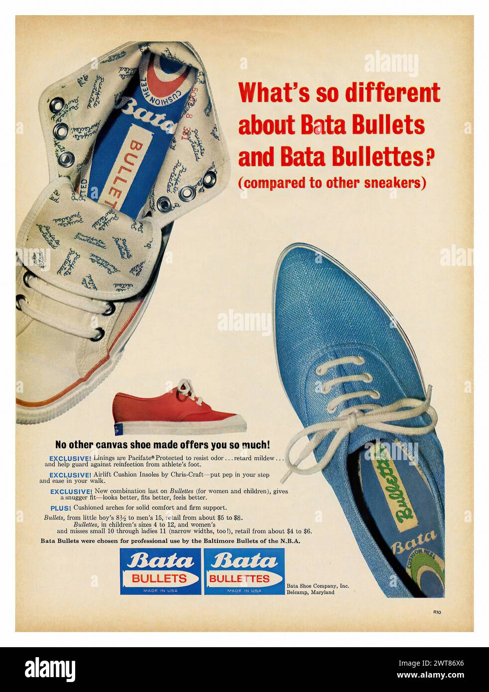 Bata Bullets (1965) - Vintage american magazine press advertising Stock ...