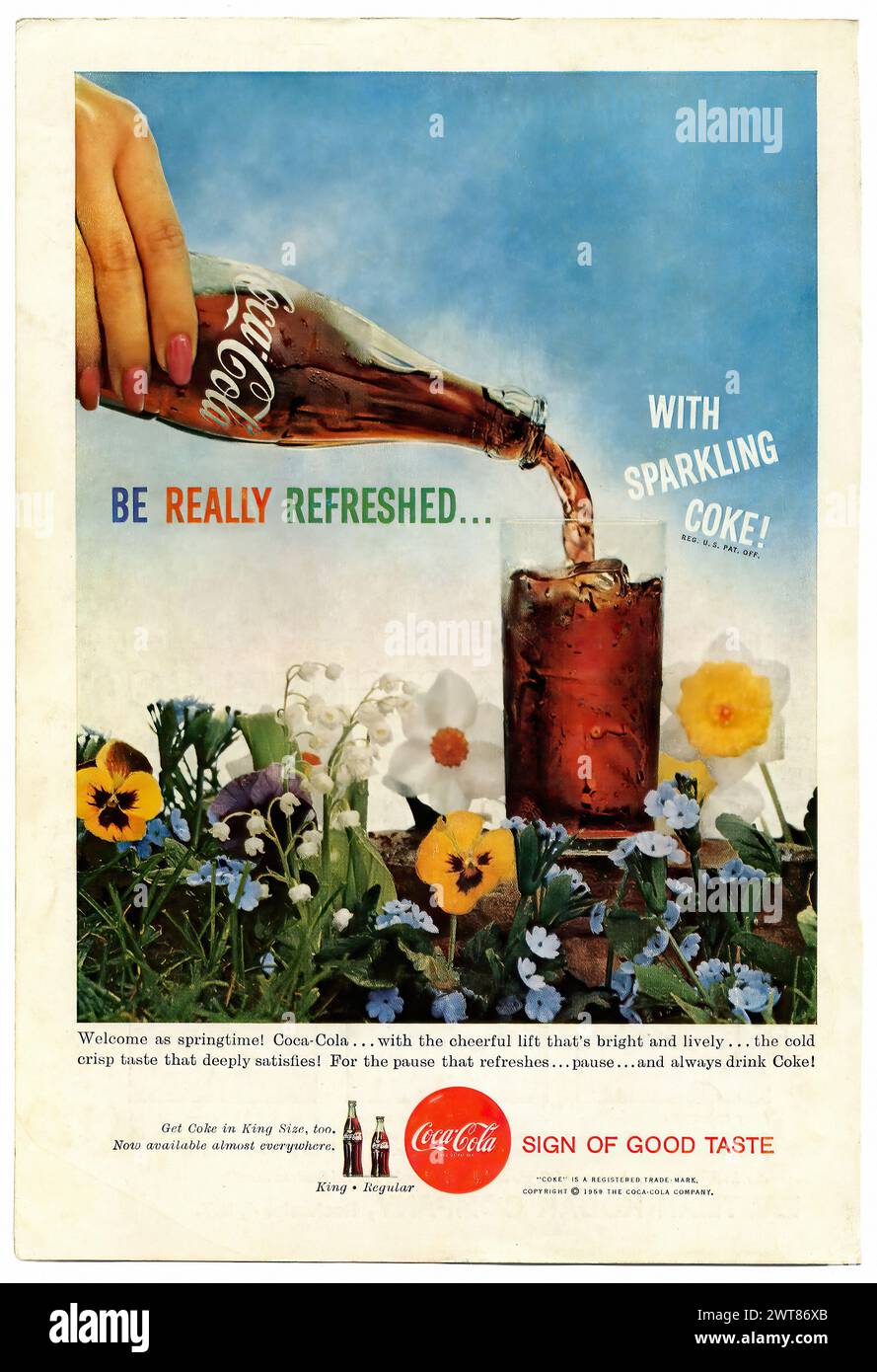 Be Really Refreshed... - Vintage american magazine press advertising ...
