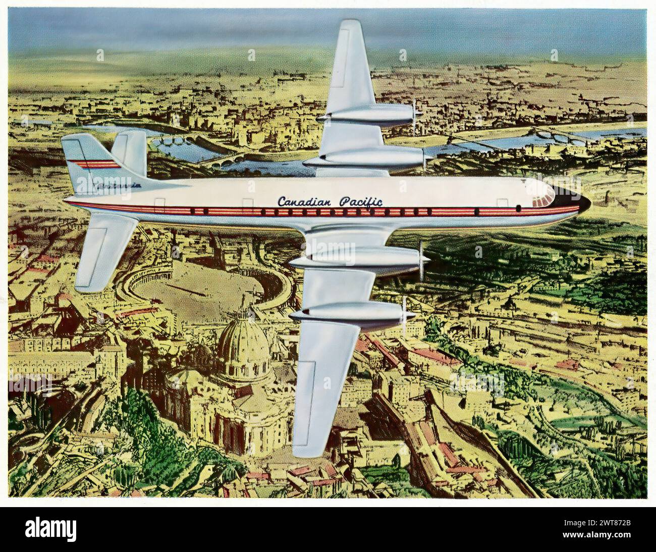 Canadian Pacific jet-prop Britannia over Rome - Vintage american ...