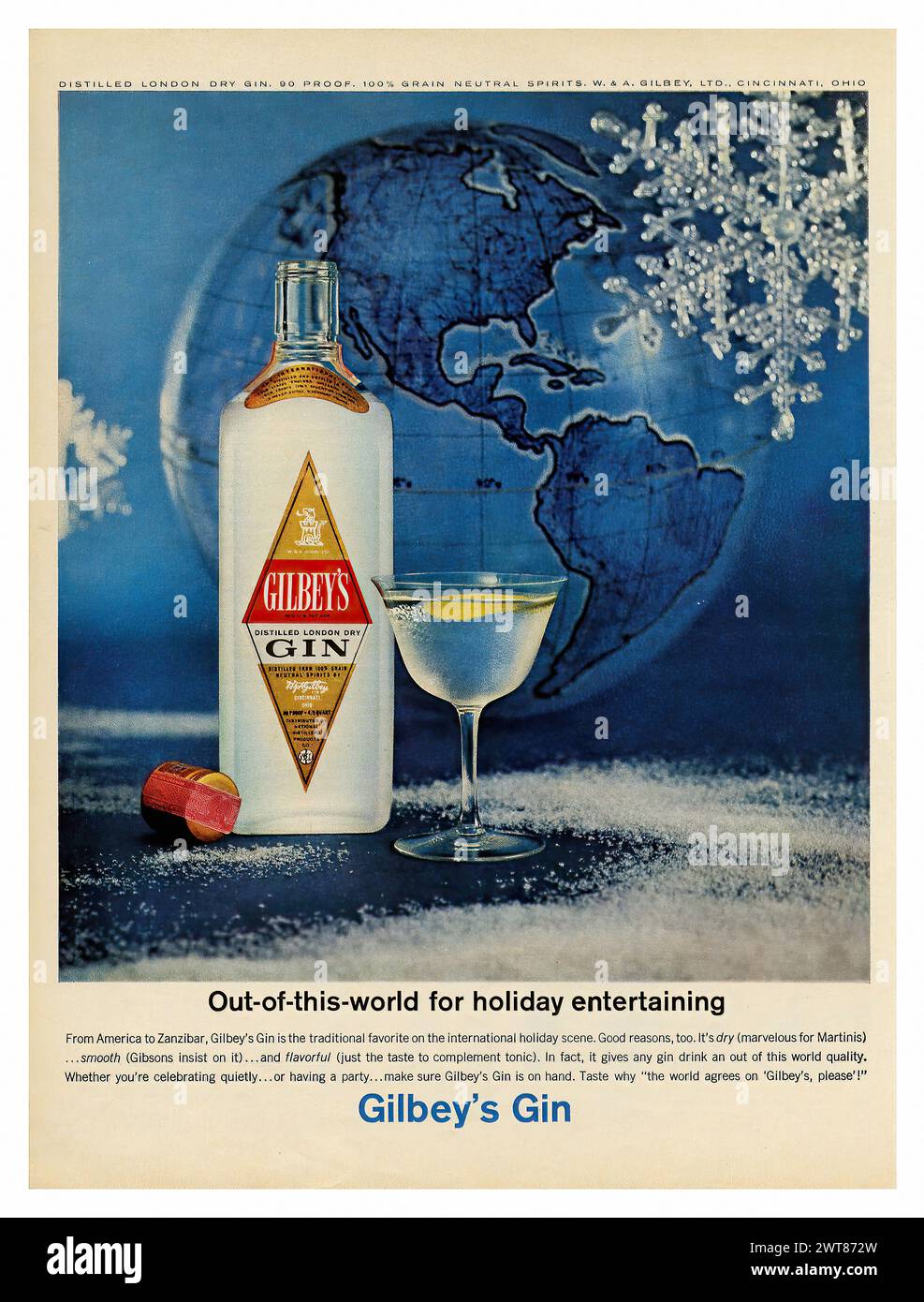 Gilbey's Gin (1965) - Vintage american magazine press advertising Stock ...