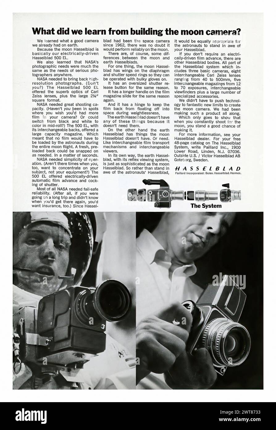 Hasselblad - Vintage american magazine press advertising Stock Photo ...