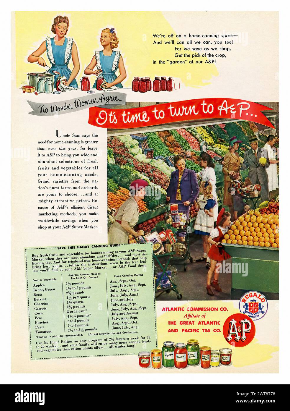 It's time to turn to A&P... (1945) - Vintage american magazine press ...