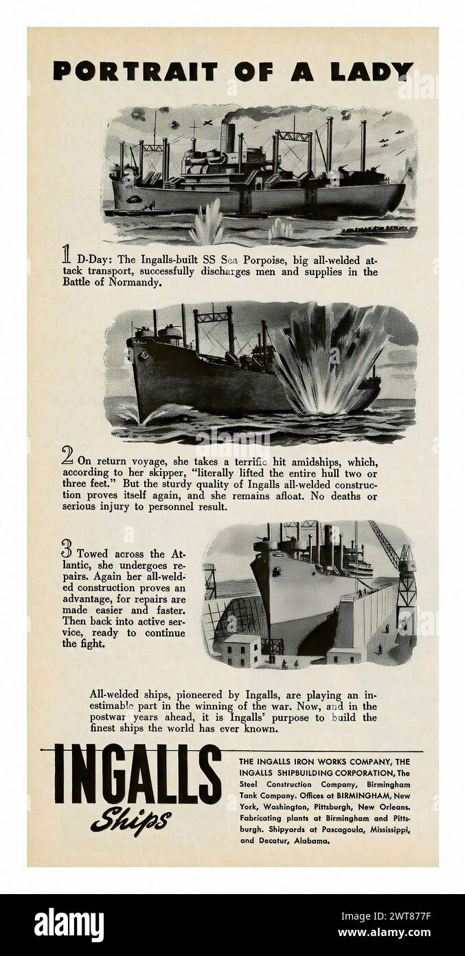 Ingalls Ships (1945) - Vintage american magazine press advertising ...