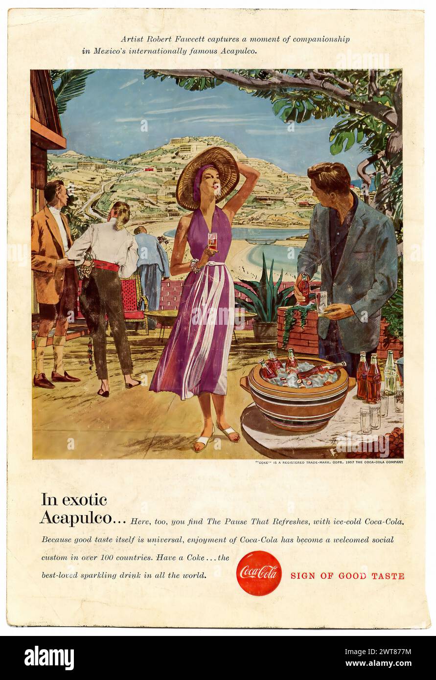In exotic Acapulco... - Vintage american magazine press advertising ...