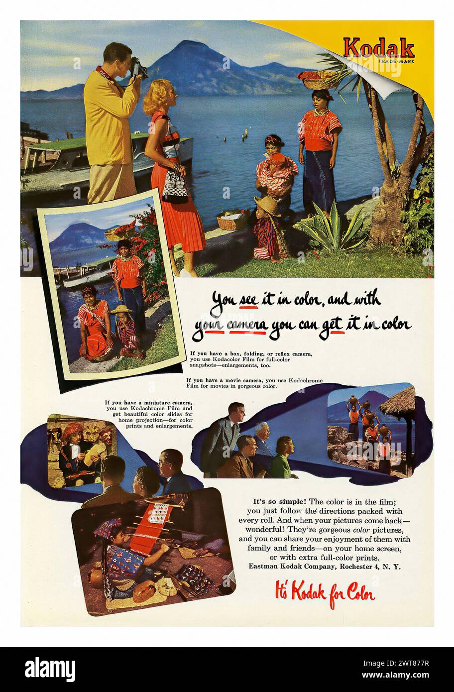 Kodak (1952) - Vintage american magazine press advertising Stock Photo ...